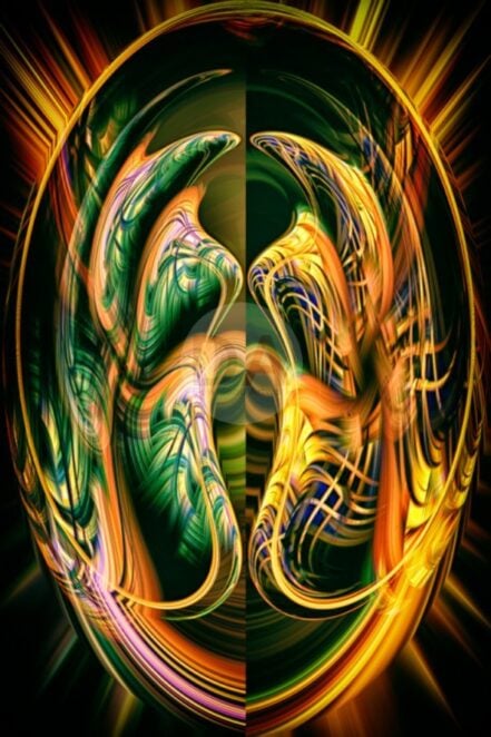 Telepathic Dreams | Yellow and Green Abstract Art | Download Artwork