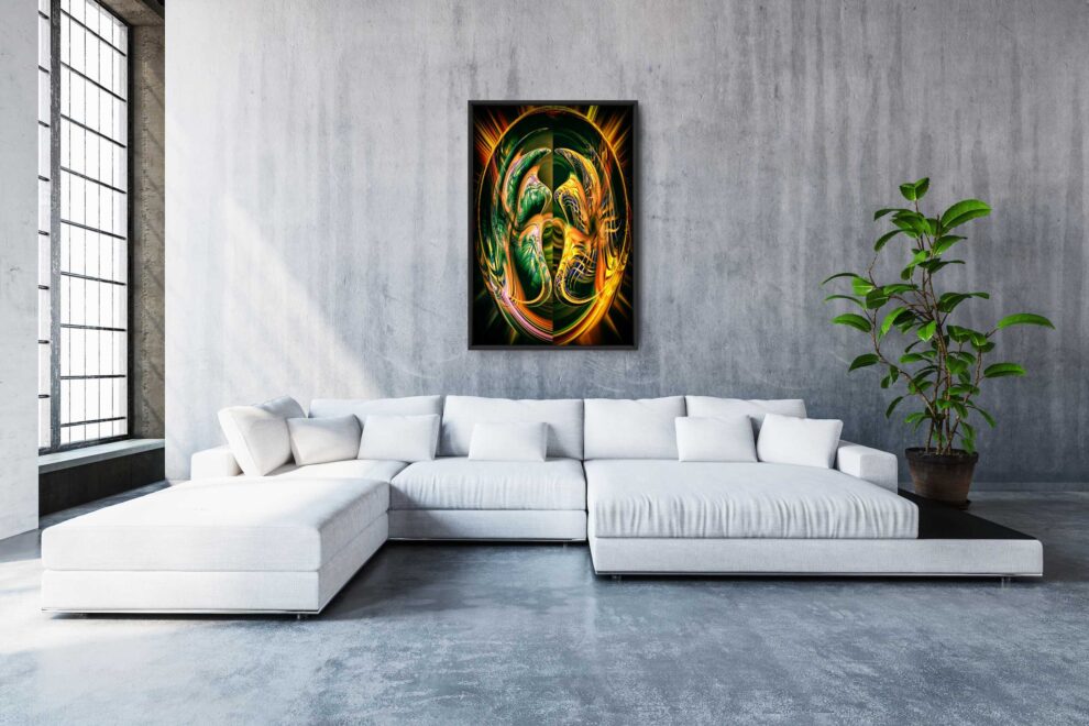 Telepathic Dreams | Yellow and Green Abstract Art | Download Artwork
