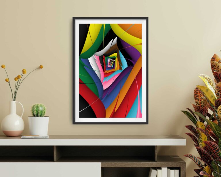 Progress Pride Wall Art: Colorful Fractal Design by Seeress