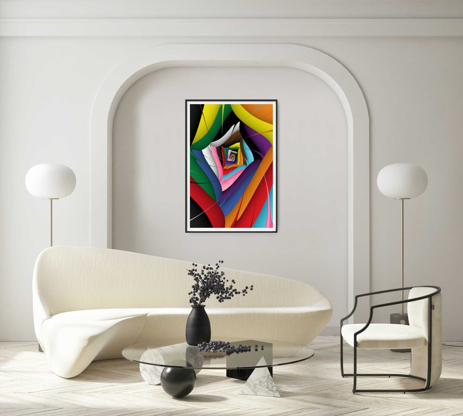 Progress Pride Wall Art: Colorful Fractal Design by Seeress